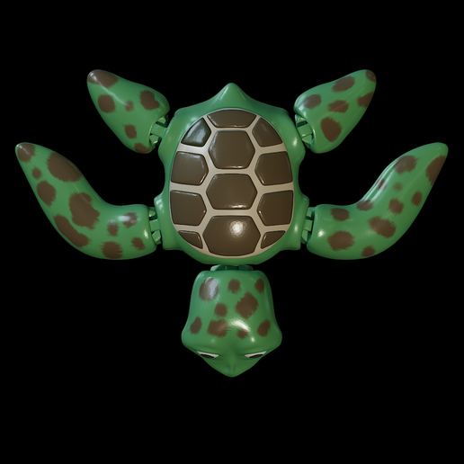 🐢 flexi sea turtle / fantasy / print in place / animal・Free STL File ...