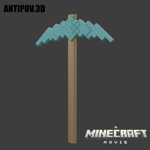 ⛏️ Pick Axe Pickaxe Minecraft movie for 3D print・ 3D File for 3D printing・Cults