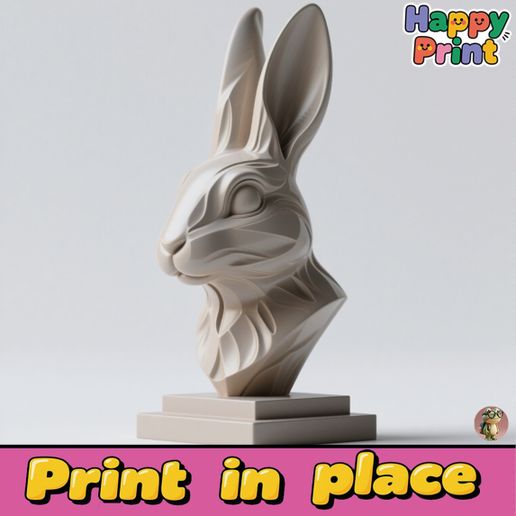 🐇 Rabbit head sculpture・ STL File for 3D printing・Cults