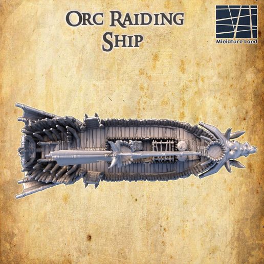 STL file Orc Raiding Ship 28 mm Tabletop Terrain 🚢 ・3D printing design ...