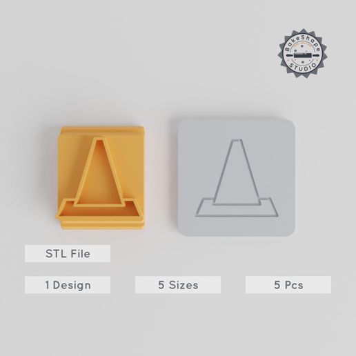 🚦 Cone Stamp Tile Set, 5 Sizes, Perfect for Clay, Cookies & Fondant ...