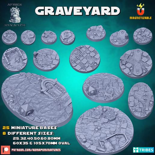 3D file Graveyard Bases (pre-supported) 🎃 ・3D print design to download ...