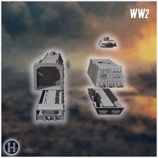 3D file German armored train set with Panzer III turret - World War Two ...