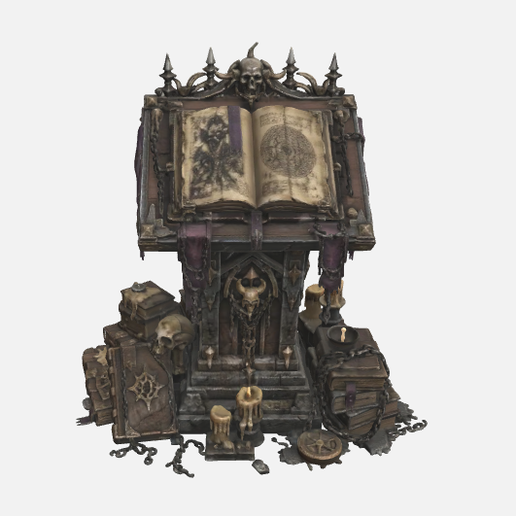 📚 Dark Fantasy Lectern Open Spell Book Gothic Altar Wizard Library ...