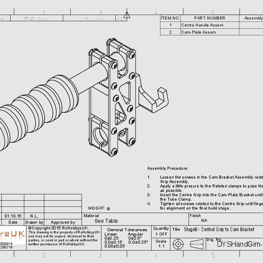 DYS Smart 3 Axis Hand Gimbal Frame・Free 3D File for ・Cults