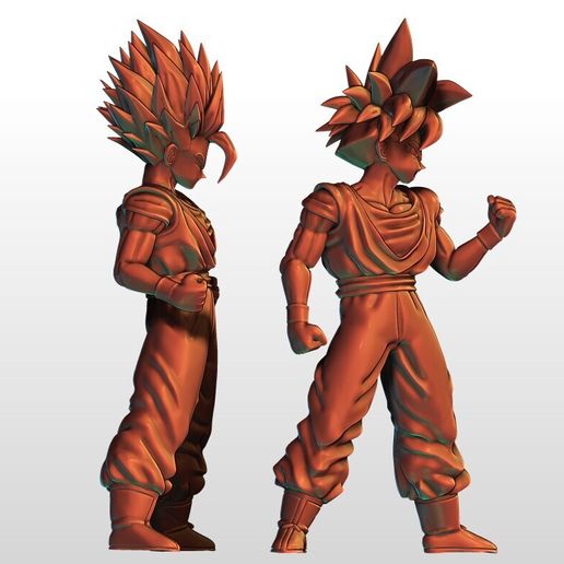 🐉 Gohan SSJ1 - SSJ2 - Dragon Ball Z・ STL File for 3D printing・Cults