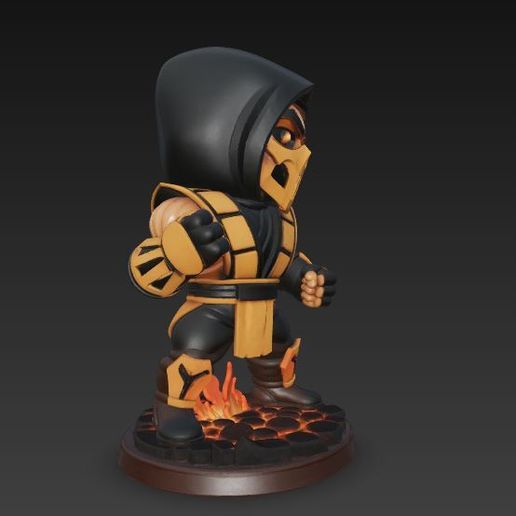 🦂 mortal kombat chibi scorpion・ STL File for 3D printing・Cults