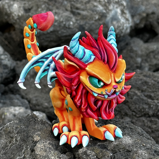 🦁🦂🦇Articulated Manticore 🦇🦂🦁・ STL File for ・Cults
