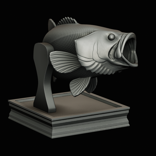 🐠 fish Largemouth Bass / Micropterus salmoides in motion trophy statue ...