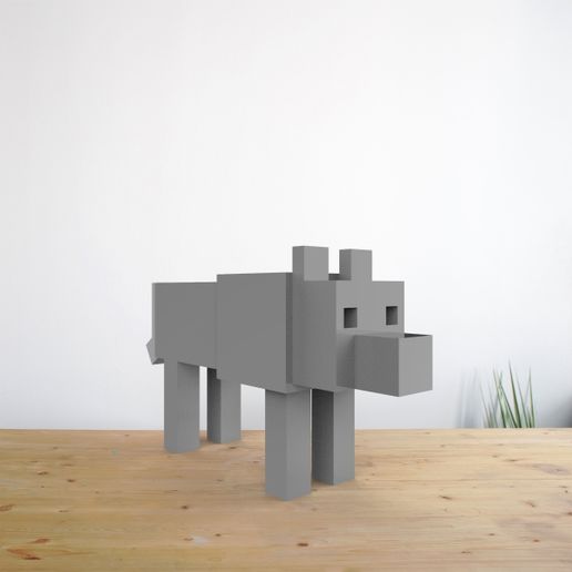 🐺 wolf minecraft・ STL File for 3D printing・Cults