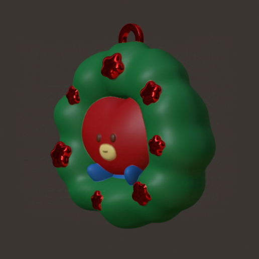 🎄 BT21 Christmas Tree Ornament - Tata Wreath・ STL File for 3D printing ...
