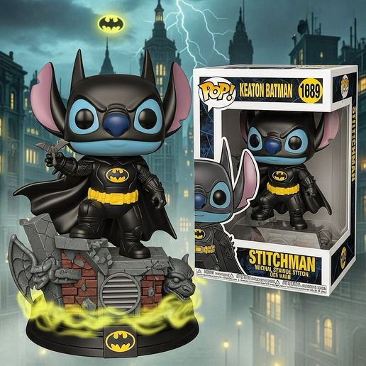 🎨 Stitchman Funko Pop - Stitch as Keaton Batman (1989 Tribute・ STL File ...