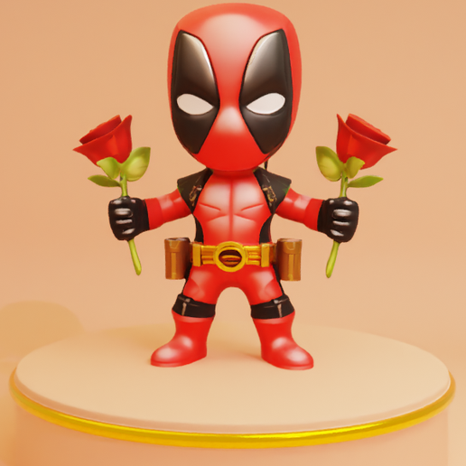 STL file Deadpool Holding Roses 🦸 (OBJ)・3D printable model to download ...
