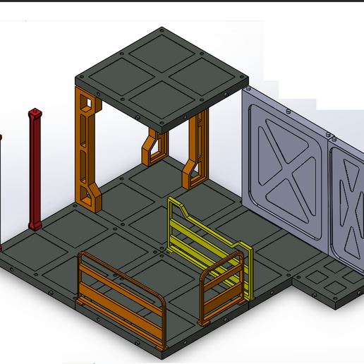 🚉 modular base mecha 1 / mech station 1 (1/18)・ STL File for 3D ...