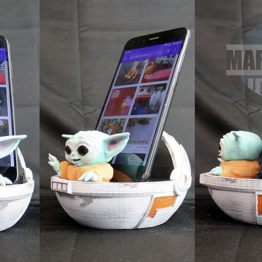 📞 GROGU FANART CELL PHONE HOLDER・ STL File for ・Cults