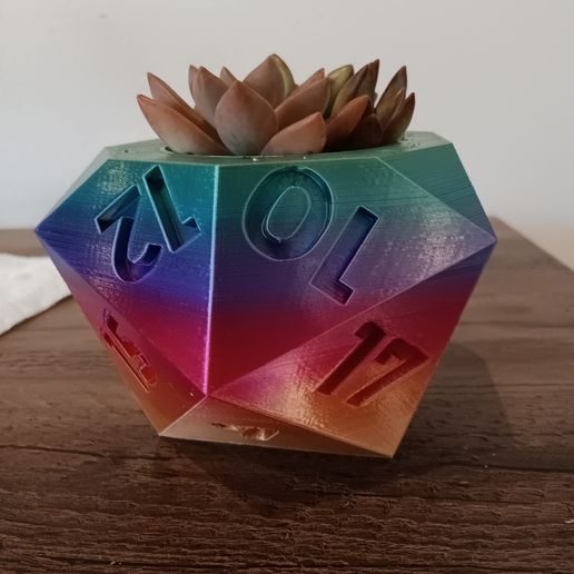 STL file D 20 dice plant pot 🎲 ・Design to download and 3D print・Cults