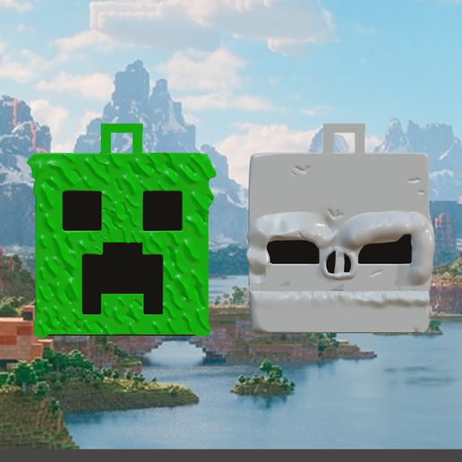 🎬 A minecraft movie creeper and skeleton key chains・Archivo STL para ...