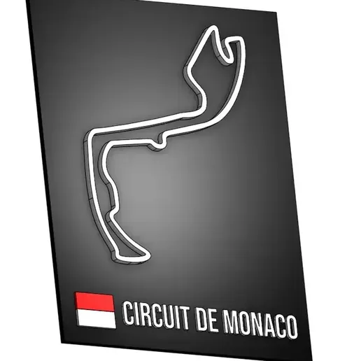 🇲🇨 Monaco F1 track map 3D poster・Free 3D File for ・Cults