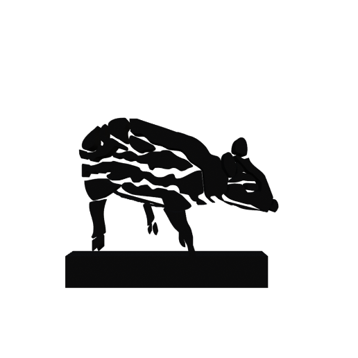 🐗 Abstract Geometric Wild Boar Sculpture・ STL File for 3D printing・Cults