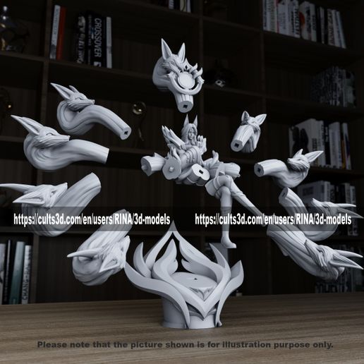 🎲 immortalized legend ahri from League of Legends・ STL File for 3D ...