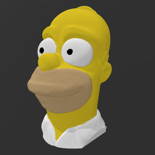 👤 Homer Simpson Head Bust・ STL File for ・Cults