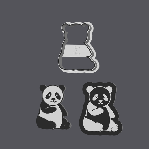 🐼 Panda - Cookie Cutter with stamp and embosser・ STL File for 3D ...