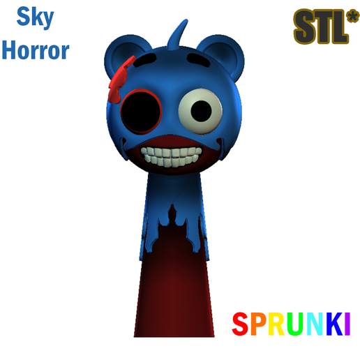 🦸 3D Sprunki Incredibox Humanized Sky Horror Sprunki STL 3D Character ...