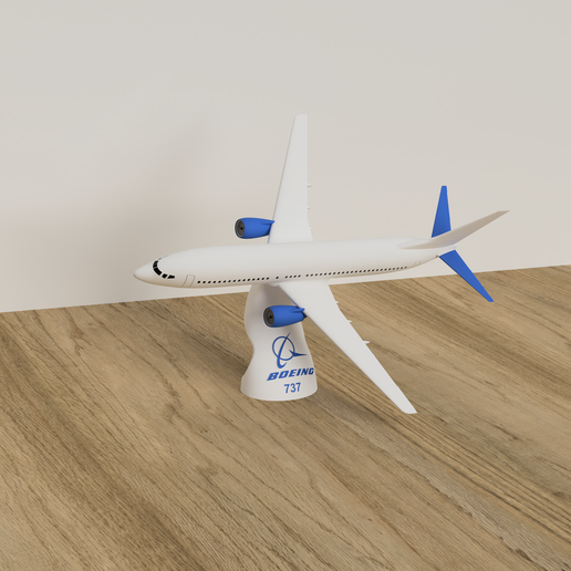 🛩️ Boeing 737 with base - commercial use・ STL File for 3D printing・Cults