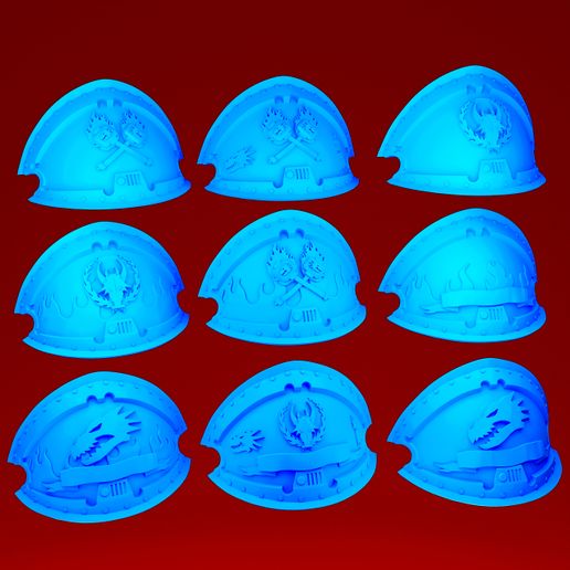 🛰 Space Lava Lizards Soldiers - Knightly Mech Pauldrons・ 3D File for 3D ...