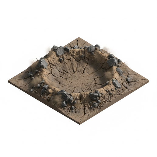 🧨 Artillery Craters, Battlefield Explosion Craters (4x) - Impact ...