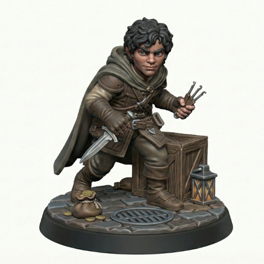 🗡️ Finnian Lightfinger - Halfling Rogue & Master Thief | RPG Miniature ...