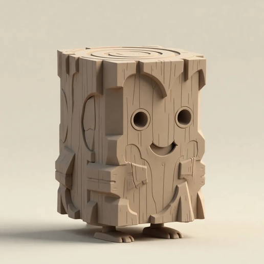 Wooden Character Figurine 🌲🧍・ STL File for 3D printing・Cults