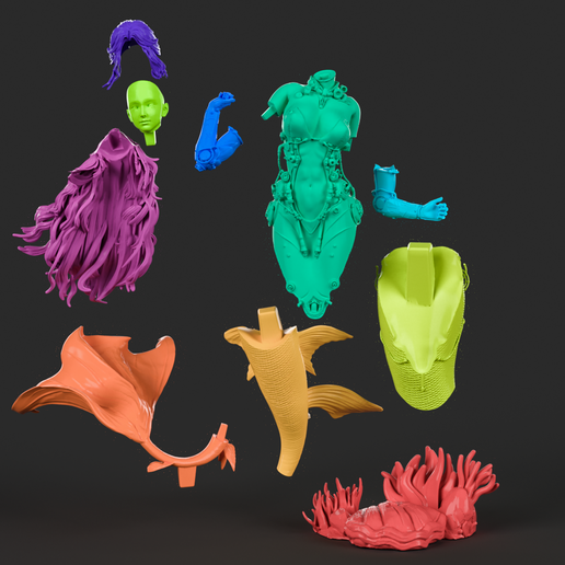 🧜‍♀️ Sci-FI Mermaid - 3D print ready - 3D print model・ 3D File for 3D ...