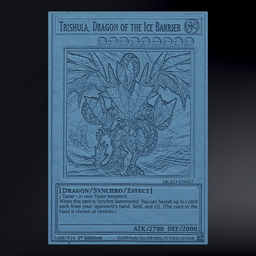 🐉 Trishula the dragon of the ice barrier / Yugioh Card | Yu-Gi-OH・Free STL File for 3D printing ...