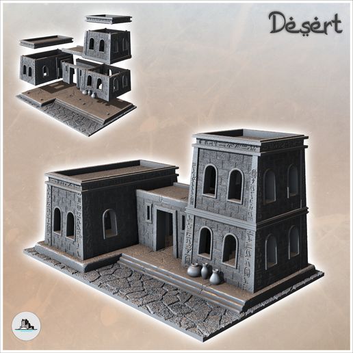 🏜️ Desert building with stone floor and large windows (18) - Canyon ...