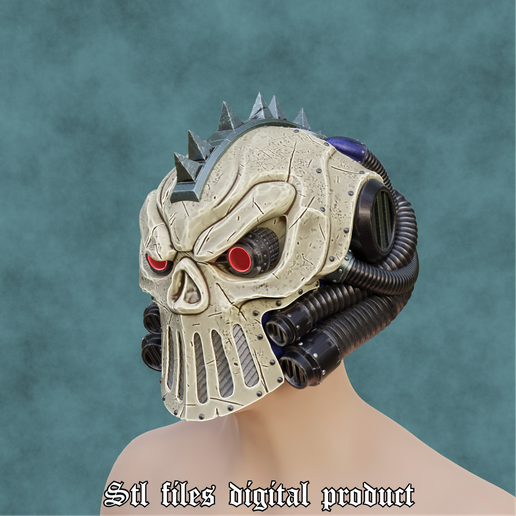 🛰 Si Fi Space Marine Terminator Chaplain Cosplay Skull Helmet・ 3D File ...