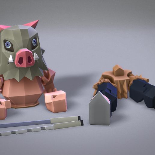 🧸 Low Poly Flexi Inosuke・ 3D File for 3D printing・Cults
