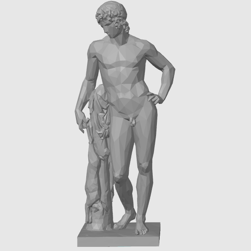 🏛️ Ancient Greek Sculpture - Low Poly Statue of Adonis after the hunt・ STL File for 3D printing ...
