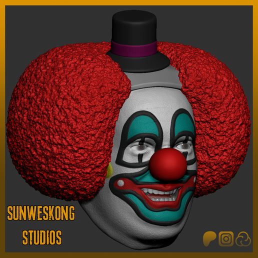 😵 Dead Rising Adam The Clown Headsculpt Pack・ STL File for 3D printing ...