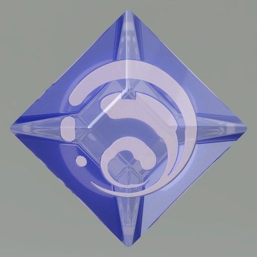 3D file Genshin Impact square Hydro Vision gem ONLY. Video game, props ...