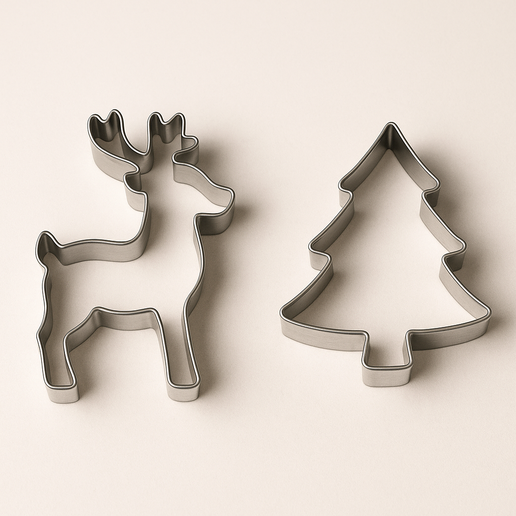 🎄 Christmas Reindeer & Tree Cookie Cutter Set | Printable STL Files for ...