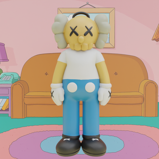 🎨 Kaws x Homer Simpson Collectible Art Toy・ 3D File for 3D printing・Cults