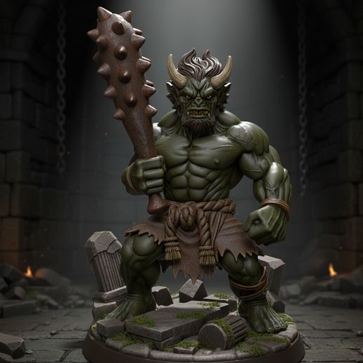 👹 Ogre Warrior 3D Model Solid STL File Fantasy Monster Statue Ready for ...