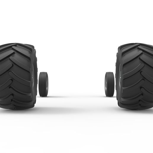 🛞 Wheel set of Vintage 2wd Pulling truck Scale 1:25・ 3D File for 3D ...