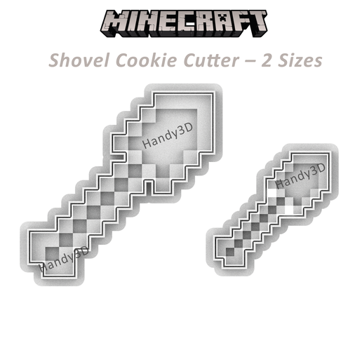 🍪 Minecraft Shovel Cookie Cutter - 5cm & 8cm・ STL File for 3D printing ...