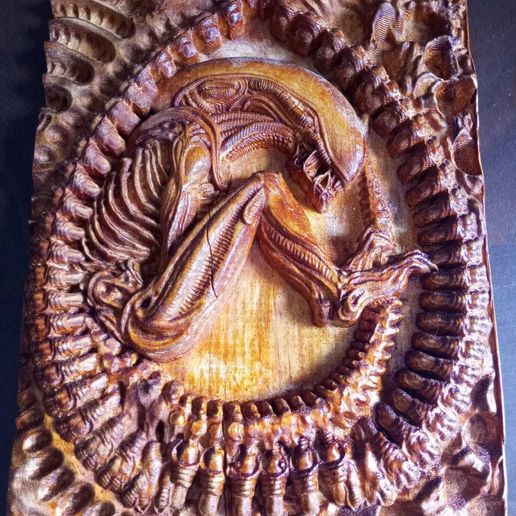 👽 Alien Xenomorph CNC・ STL File for 3D printing and CNC machining ...