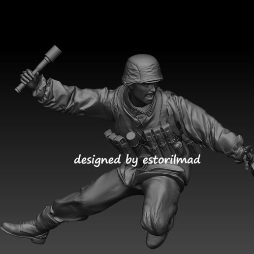 STL file WWW WAFFEN SS SOLDIER THROWING GRENADE V2 🫡 ・Model to download ...
