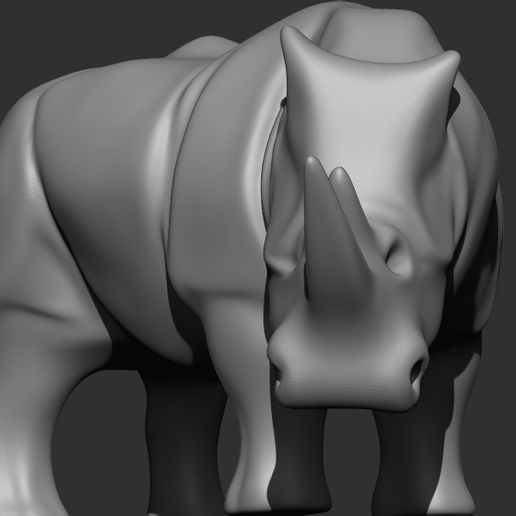 🦏 3D Printable Low Poly Rhinoceros – Geometric Rhino STL for Modern ...