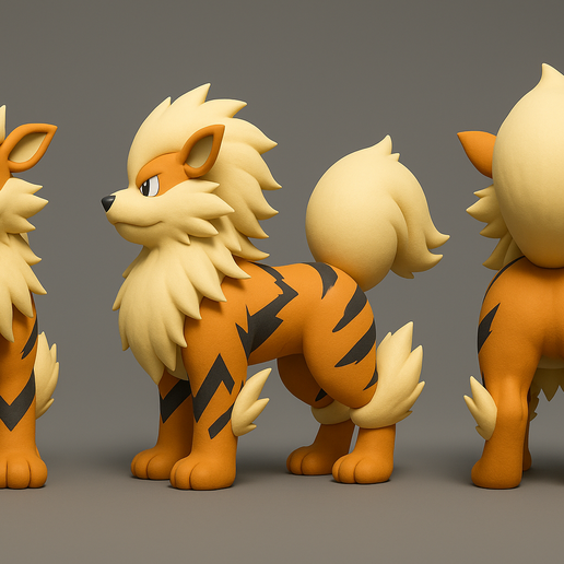 🐉 Cute Arcanine Pokemon - Arcanine - Pokemon - Fan Art・ OBJ File for 3D ...