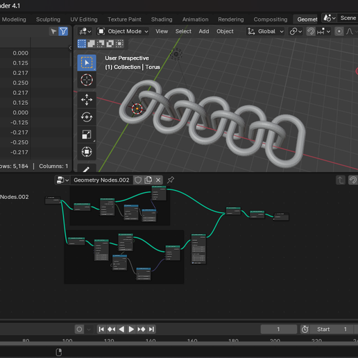 ⛓️ Blender Geometry Nodes Chain Generator: Create Mesh Chains in Blender 4.0+・Free 3D File for ...
